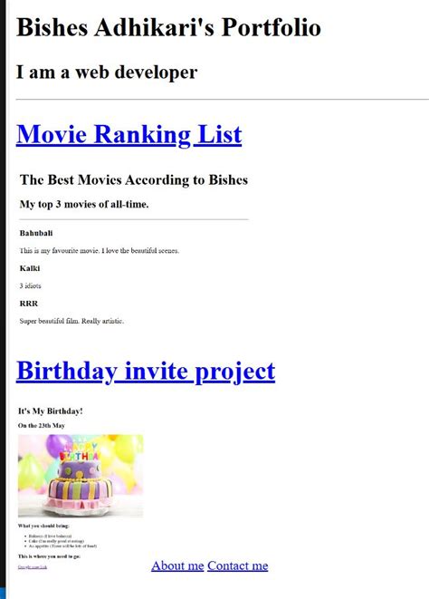 Bishes Adhikari On Linkedin Just Created A Small Portfolio Using Html Excited To Showcase My