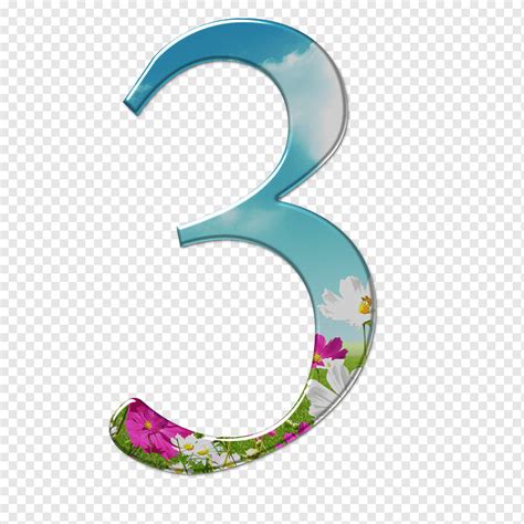 파란색과 여러 가지 빛깔의 꽃 번호 3 일러스트 레이 션 숫자 마샤 문자 알파벳 숫자 숫자 6 기타 프레젠테이션 번호