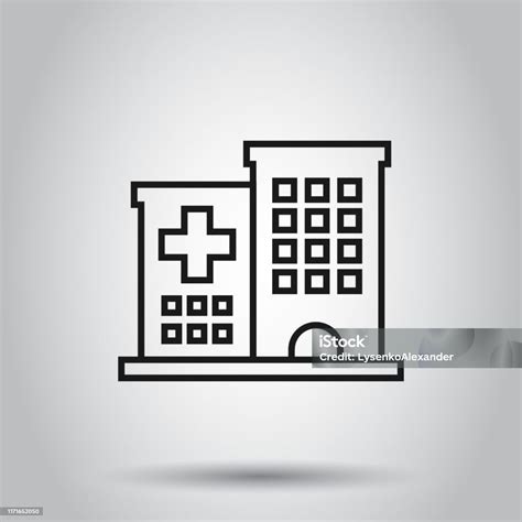 플랫 스타일의 병원 건물 아이콘입니다 격리된 배경에 대한 약실 벡터 그림입니다 의료 구급차 사업 개념 건강관리와 의술에 대한 스톡 벡터 아트 및 기타 이미지 Istock