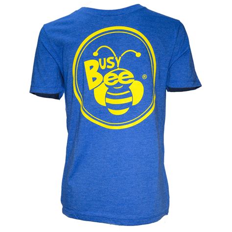 Blue Busy Bee T Shirt With Busy Bee Logo Busy Bee