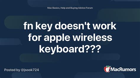 fn key doesn t work for apple wireless keyboard macrumors forums