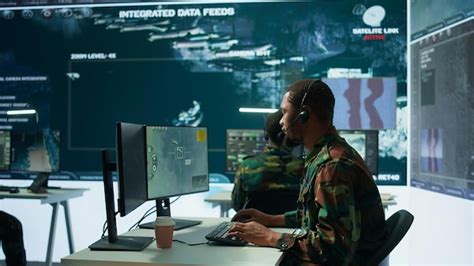 Premium Photo Army Intelligence Specialist Utilize Advanced Computer