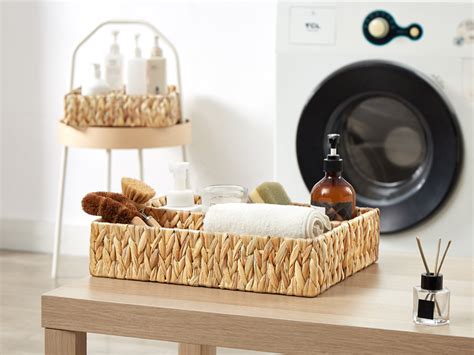 Vagusicc Wicker Divided Storage Basket Hand Woven Water