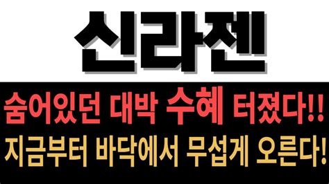 신라젠 주가전망 대박 수혜가 터졌다 지금부터가 시작이다 Youtube
