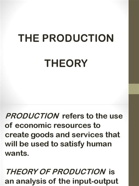 Production Theory Pdf Factors Of Production Production Function