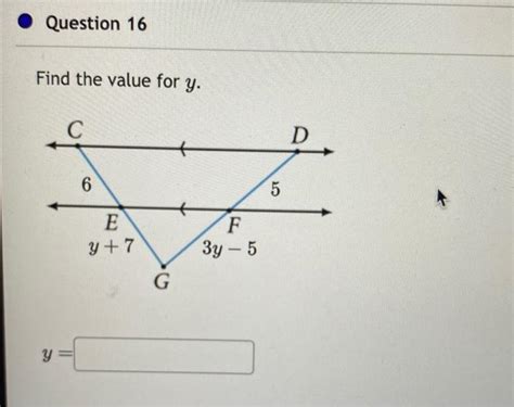 Solved Find The Value For Y Chegg Com