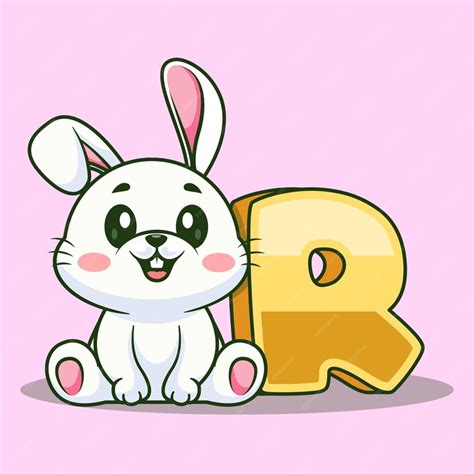 Premium Vector Alphabet Letter R For Rabbit Cartoon Vector Icon