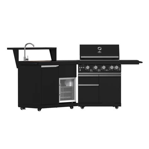 Forno Allaperto 62 600 Btu Bbq And Sink Module With Black Sintered Stone Countertops Bar