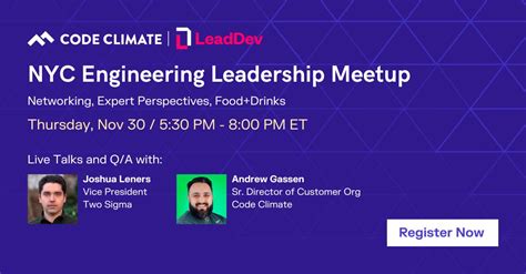 Leaddev West Coast 2023 Meetup Nyc Code Climate