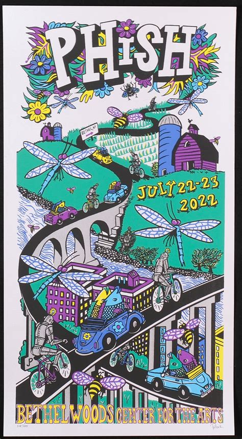 Jim Pollock Phish 2022 Bethelwoods Rare Purple Variant Concert Poster