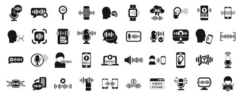 Premium Vector Voice And Speech Recognition App Icons Set Vector A