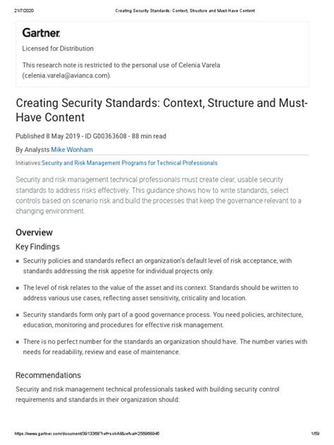 Creating Security Standards Context Structure And Must Have Content Pdf Cloud Computing