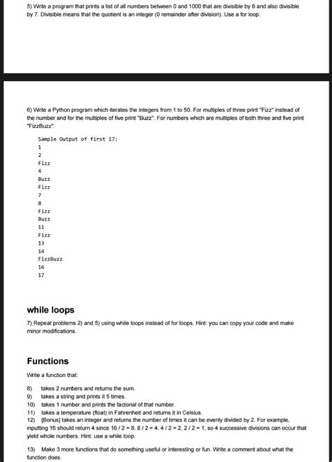 Solved 5 Write A Program That Prints A List Of All Numbers