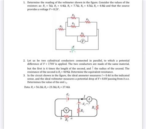 Solved 1 Determine The Reading Of The Voltmeter Shown In