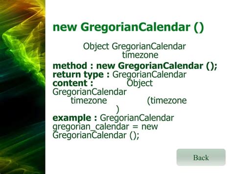 Gregorian Calendar Class Pptx Programming Languages Computing