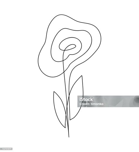 꽃 장미 벡터 한 줄 아트 로고 미니멀리스트 윤곽선 그리기 모노라인 배너 책 디자인 웹 일러스트레이션을위한 연속 라인 아트 워크 꽃 식물에 대한 스톡 벡터 아트 및 기타