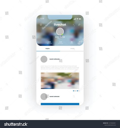 Blue Live Chat Ui Ux Gui Stock Vector Royalty Free Shutterstock