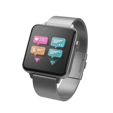Sleek Smartwatch Displaying Notifications A Modern Tech Gadget With
