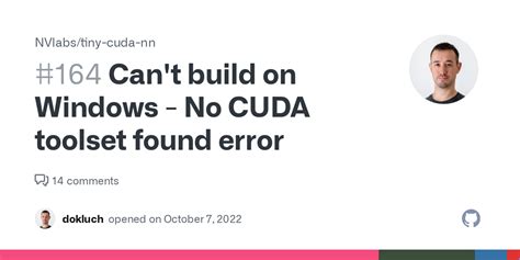 can t build on windows no cuda toolset found error · issue 164