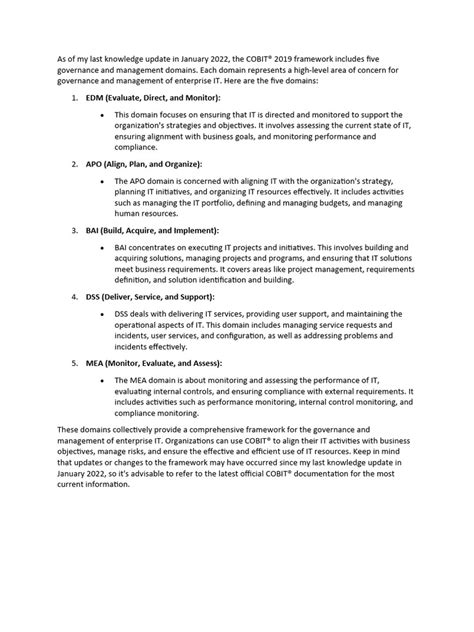 Cobit Domain Pdf Cobit Internal Control