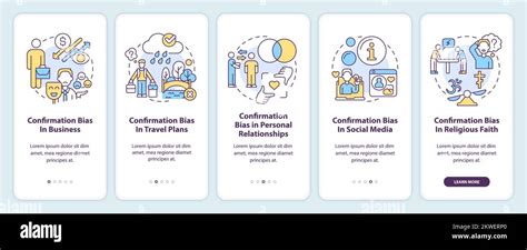 Examples Of Confirmation Bias Onboarding Mobile App Screen Stock Vector Image And Art Alamy