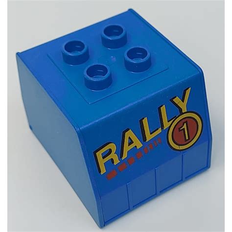 Duplo Blue Train Container With Rally Pattern Brick Owl Lego
