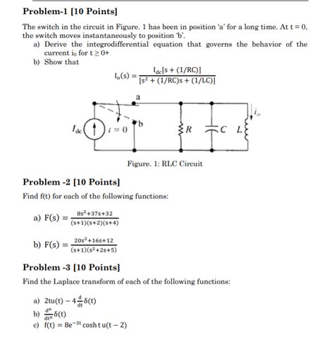 Solved Problem 1 10 Points The Switch In The Circuit In