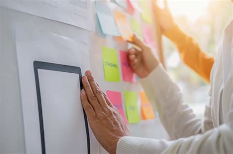 Premium Photo Creative Web Designer Planning Application And Developing Template Layout