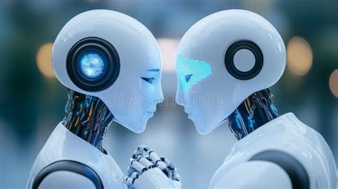 Ai Revolutionizing The Workplace Futuristic Robots Symbolize Technological Advancement