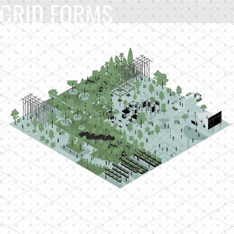 Axonometric Diagram Grid Forms Toffu Co