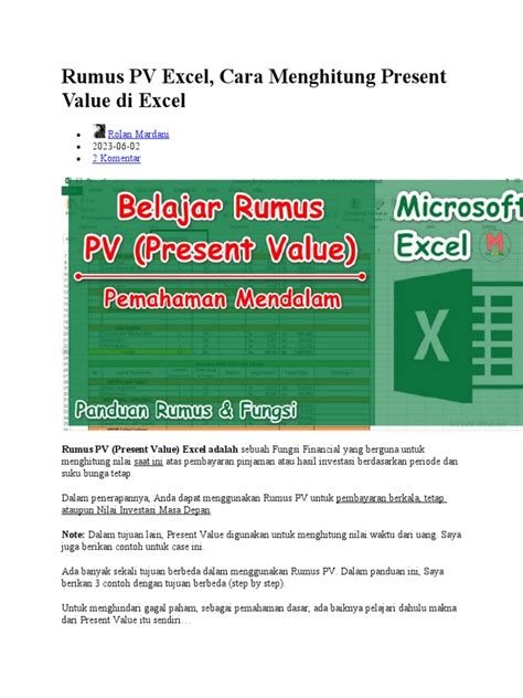 Rumus Pv Excel Pdf Rumus Pv Excel Pdf