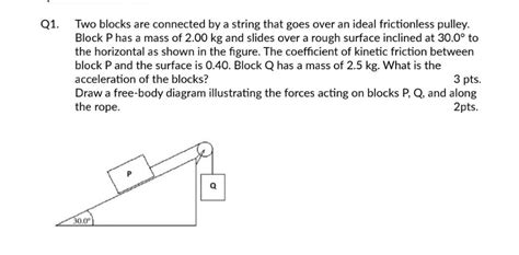 solved two blocks are connected by a string that goes over