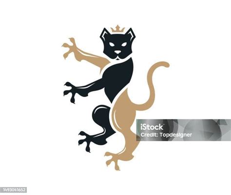 Heraldic Cat Icon Symbol Stock Illustration Stock Illustration