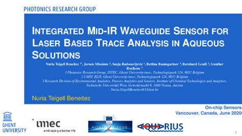 Pdf Integrated Mid Ir Waveguide Sensor For Laser Based Trace Analysis In Aqueous Solutions