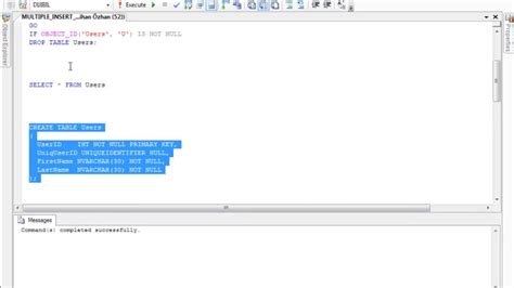 Sql Server Multiple Insert Newid Youtube