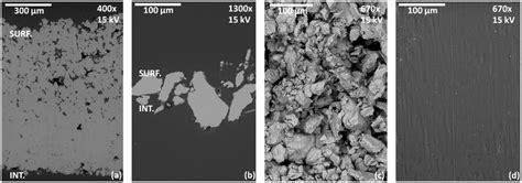 Sem Micrographs Cross Section Area Of The Samples A C297 And B Download Scientific