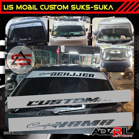 Jual Sticker Custom Kaca Mobil Depan Hurup Bolong Stiket Nama
