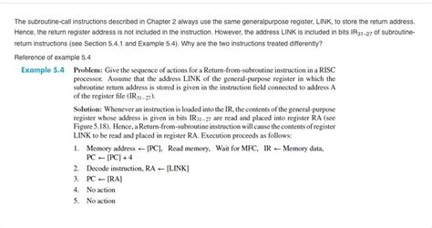 solved the subroutine call instructions described in chapter
