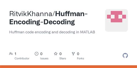 GitHub RitvikKhanna Huffman Encoding Decoding Huffman Code Encoding And Decoding In MATLAB