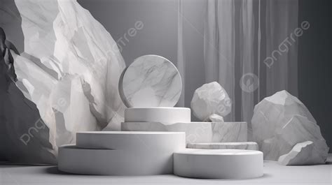 화장품 포장 및 제품 디스플레이를 위한 프리젠테이션 준비 3d 석재 연단 돌 연단 3d 배경 3d 디스플레이 배경 일러스트