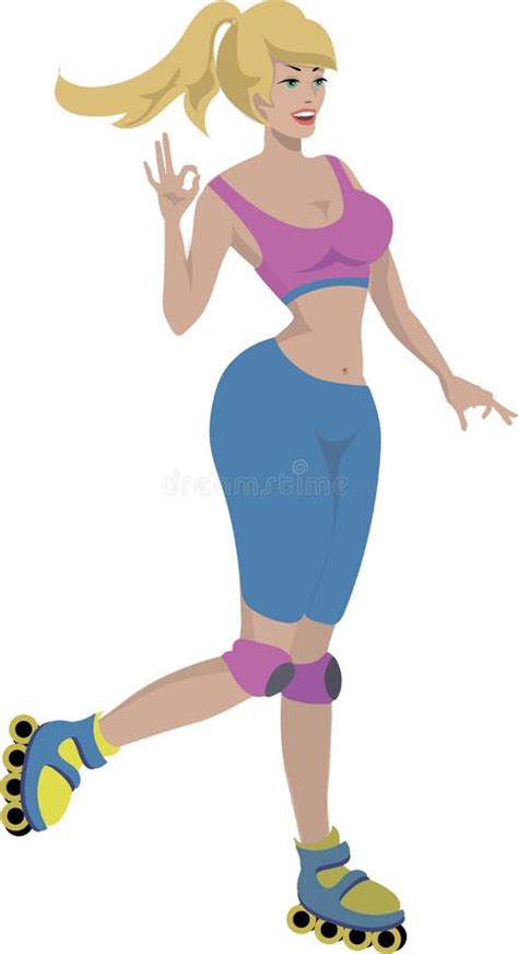 A Young Girl Is Rollerblading She Rests And Plays Sports She Is