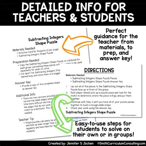 Subtracting Integers Shape Puzzle Positive And Negative Integer Subtraction
