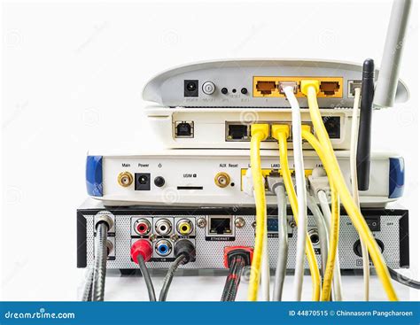 Modem Router Network Hub Stock Image Image Of Rj45 Connecting 44870515