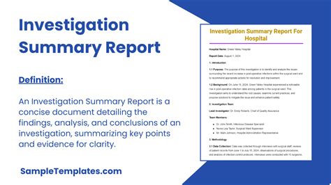 Investigation Summary Report Template