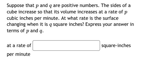 Solved Suppose That P And Q Are Positive Numbers The Sides Chegg Com