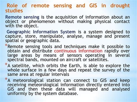 Drought Monitoring And Management Using Remote Sensing Pptx Agriculture Industries