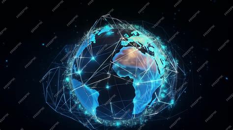 Premium Photo Global Network Connection Concept Generative Ai