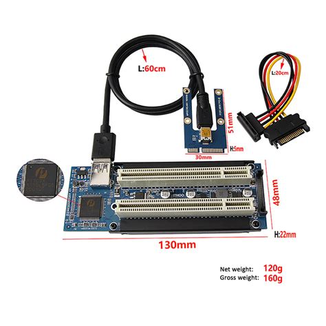 Onever Mini PCI E To PCI Adapter Card Mpcie To Pcie Adapter MPCI E To PCI Riser Adapter With