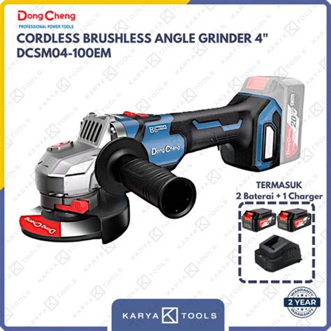 Promo Dongcheng DCSM 04 100 Z EM Cordless Brushless Angle Grinder 4 Inch Set 4 0Ah Cicil 0