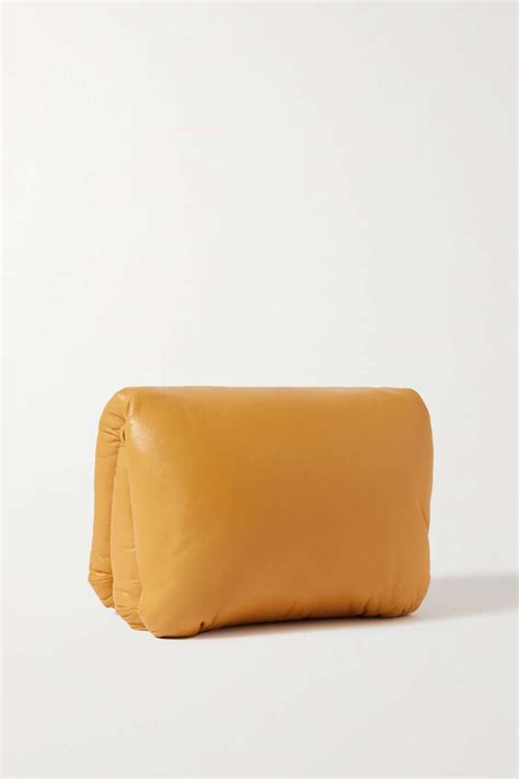 Camel Goya Puffy Padded Leather Shoulder Bag Loewe Net A Porter